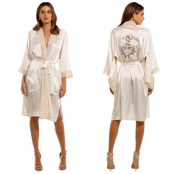 Spell | Intimates & Sleepwear | Spell Bride Lula Silk Midi Robe | Poshmark